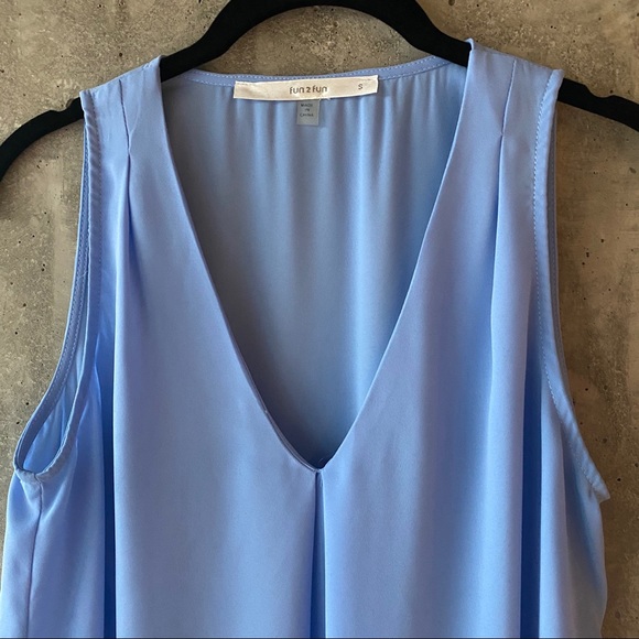 fun 2 fun | Tops | Fun 2 Fun Periwinkle Sleeveless Vneck Blouse | Poshmark